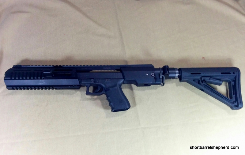I'm doing a three-way Glock pistol carbine conversion / SBR shootout ...